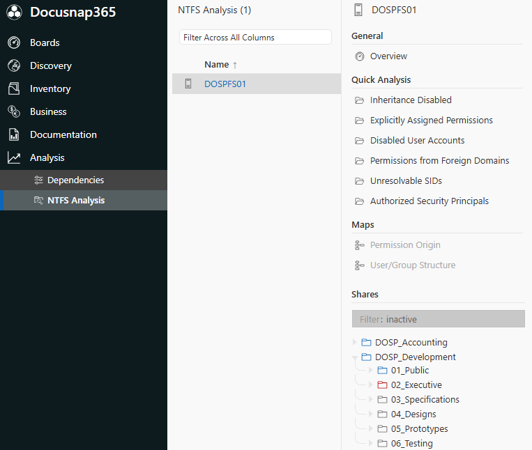 Using Quick Analyses | Docusnap365 Documentation | Docusnap Docs