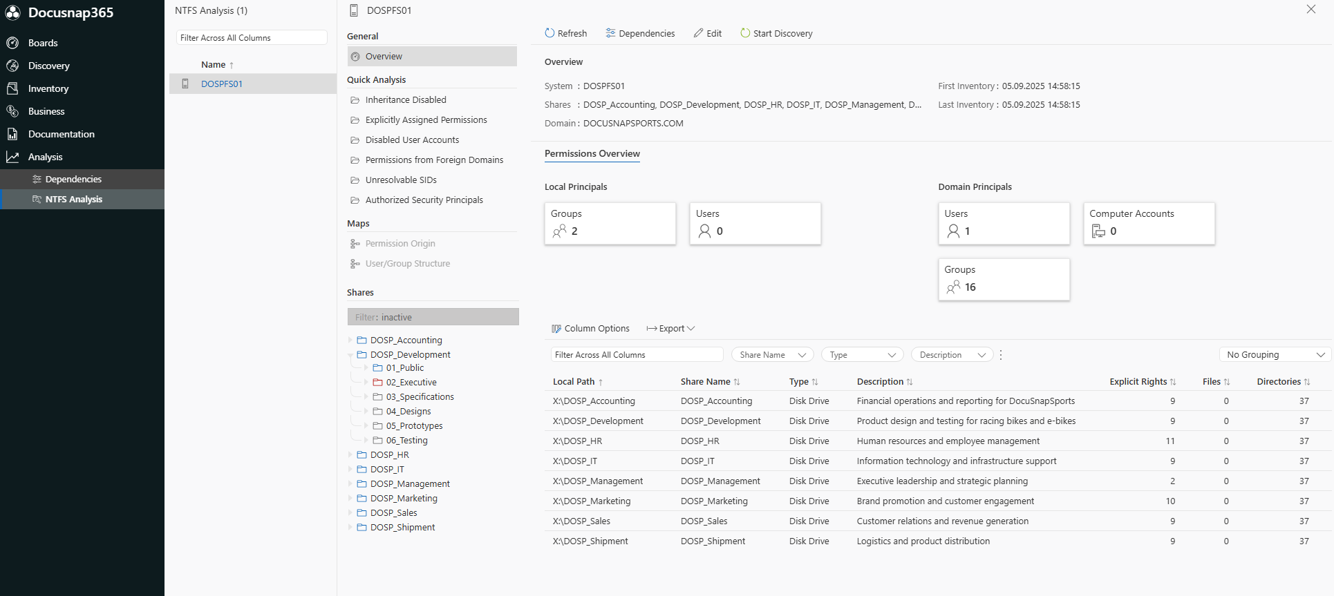 Open Analysis & Navigation | Docusnap365 Documentation | Docusnap Docs